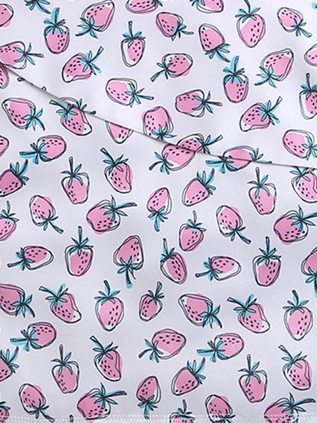 White & Pink Strawberry Print one Sleeve Girls Top – ZipZapZoop