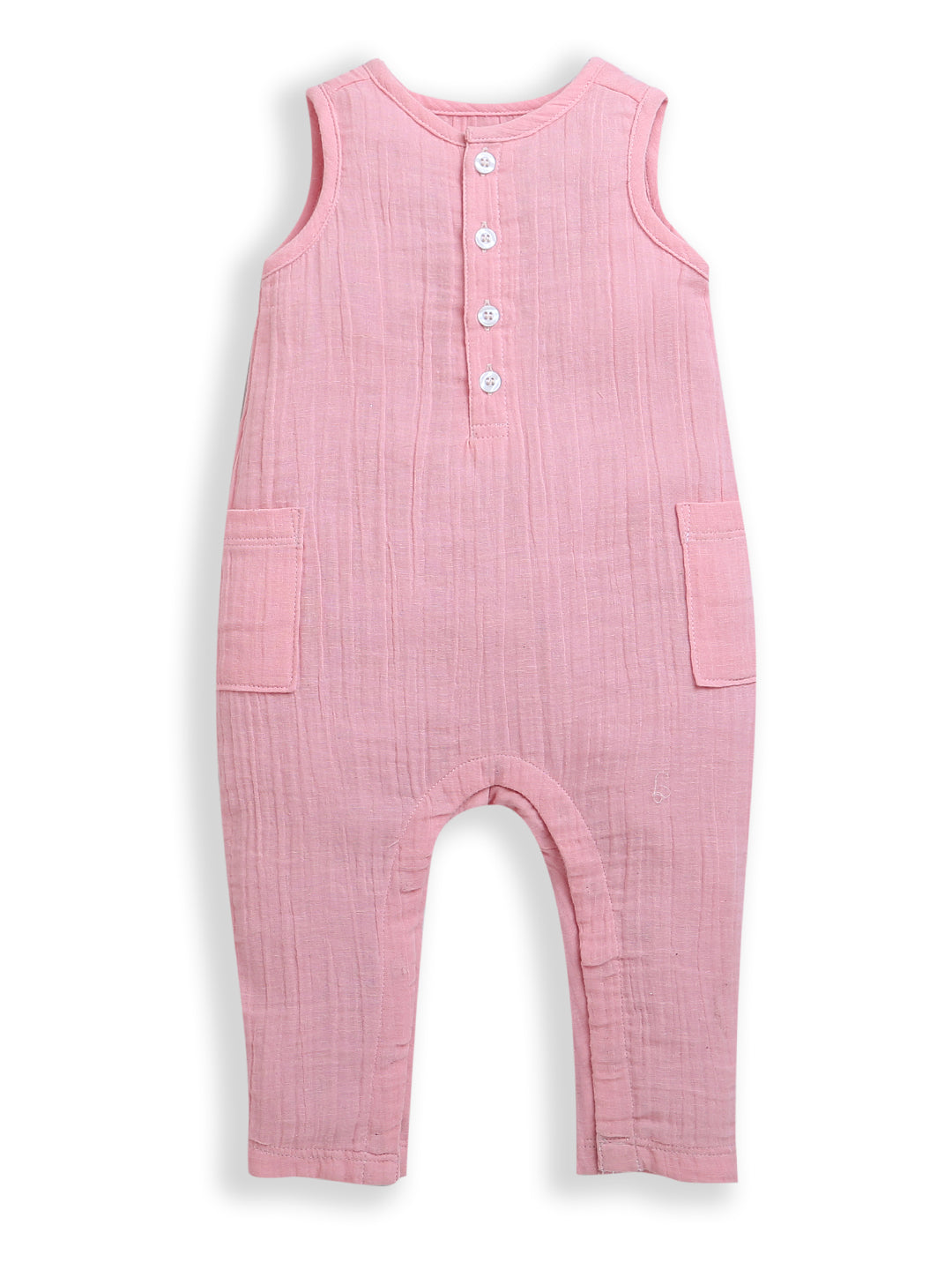 Pink Baby Girl Cotton Sleeveless Romper – ZipZapZoop
