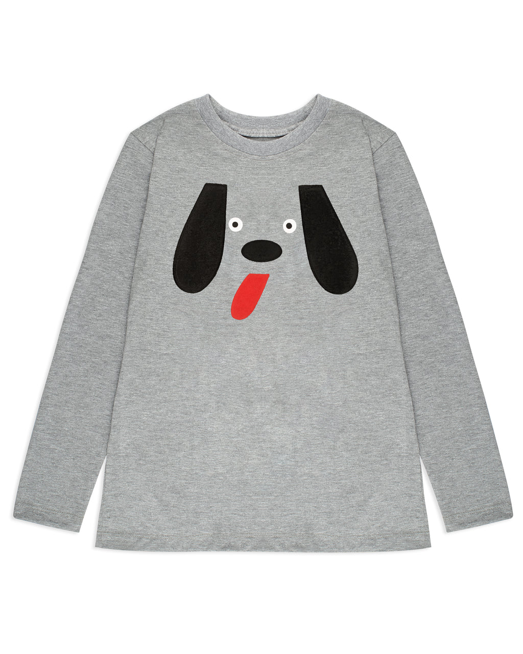 Grey Dog Face Print Full Sleeve Boys T-Shirt – ZipZapZoop