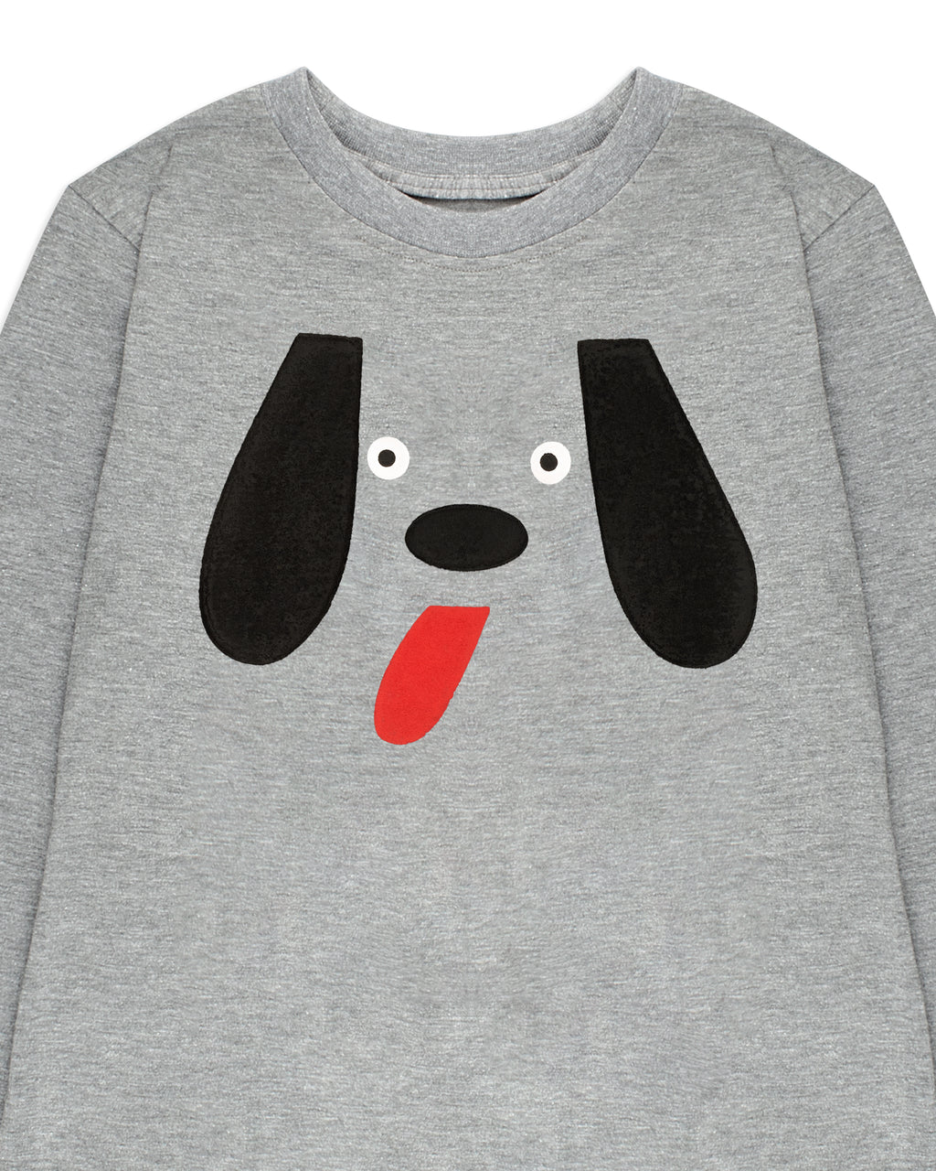 Grey Dog Face Print Full Sleeve Boys T-Shirt – ZipZapZoop