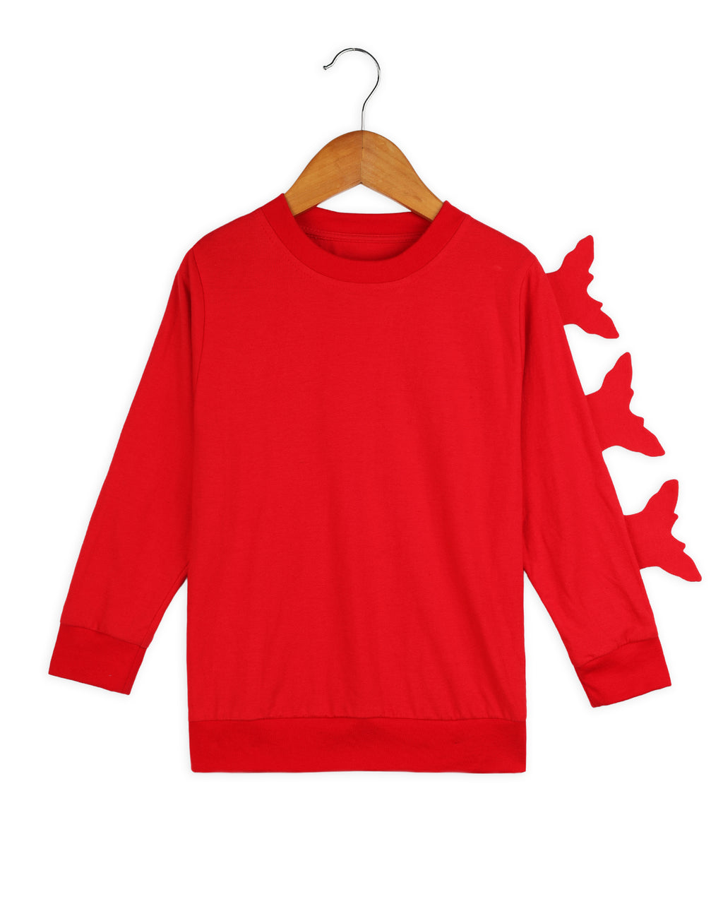 Red Full Sleeve Regular Fit Butterfly Girls Tracksuit Co-ord Set ...