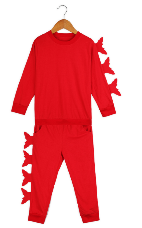 Red Full Sleeve Regular Fit Butterfly Girls Tracksuit Co-ord Set ...